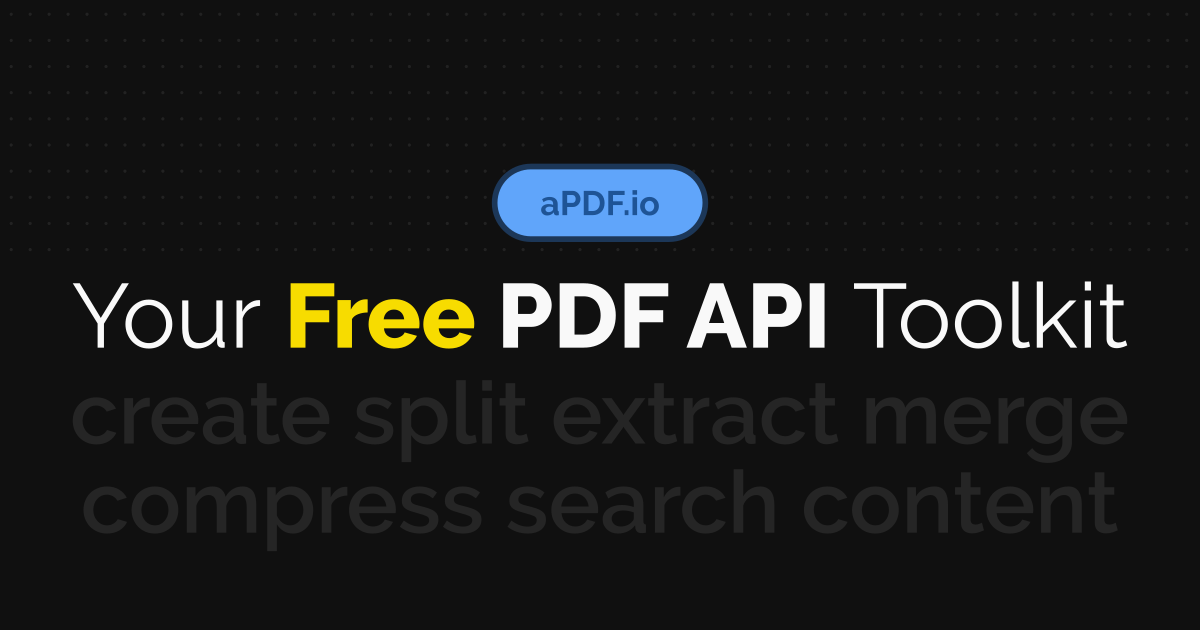 HTML to PDF API – 100% Free | aPDF.io