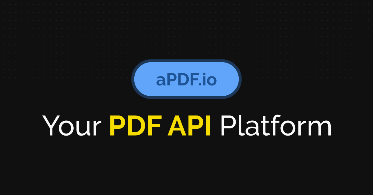 HTML to PDF API – Get Started Free | aPDF.io